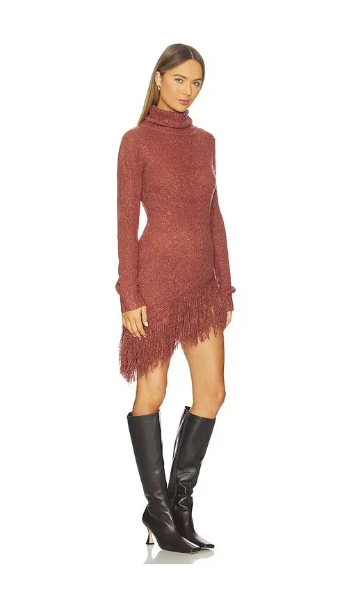 Understated Leather Whole Lotta Trouble Dress in Cognac - size M/L