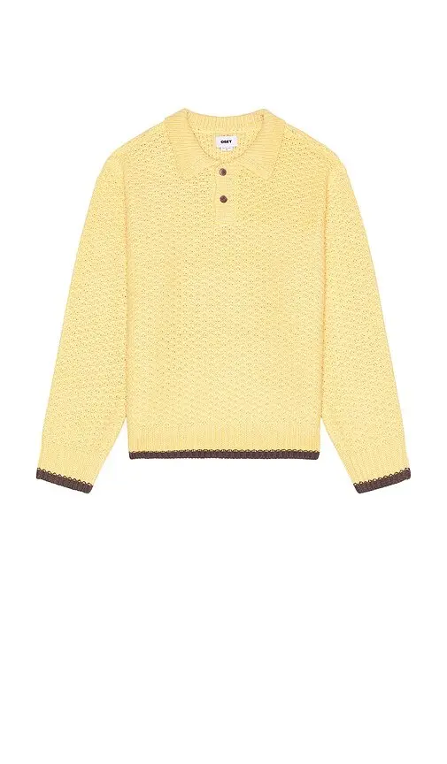 Obey Sweater Polo In Yellow