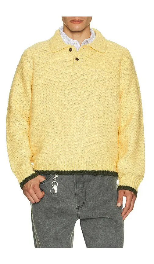 Obey Sweater Polo In Yellow