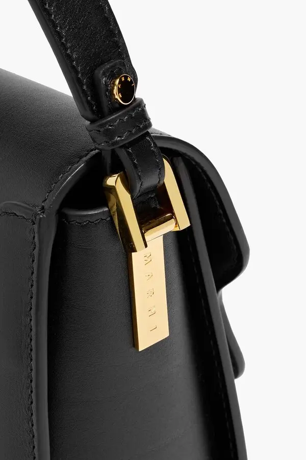 Marni Trunkaroo Leather Shoulder Bag - Black