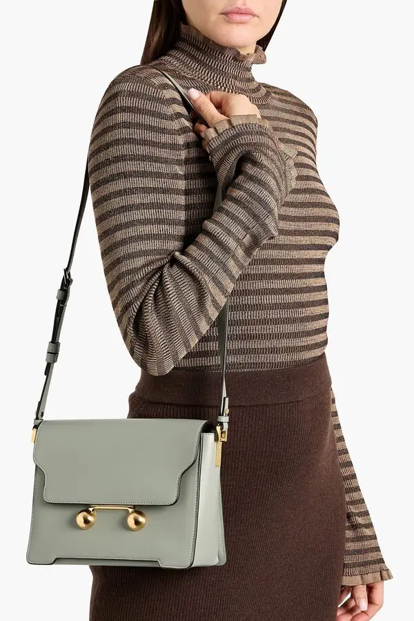 Marni Trunkaroo Leather Shoulder Bag - Stone