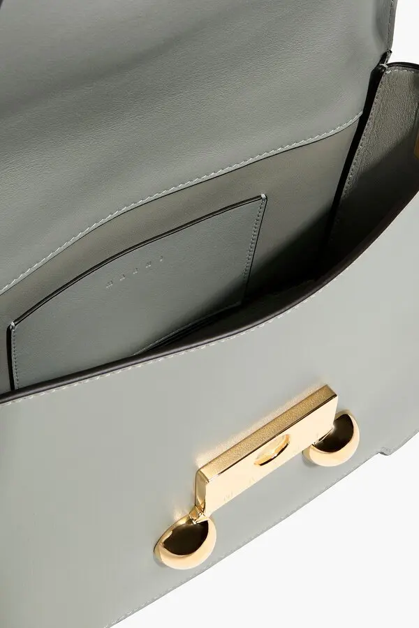 Marni Trunkaroo Leather Shoulder Bag - Stone