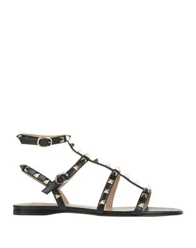 Valentino Garavani Leather Gladiator Sandals - Black