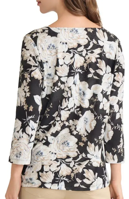 Jones New York Floral Square Neck Top