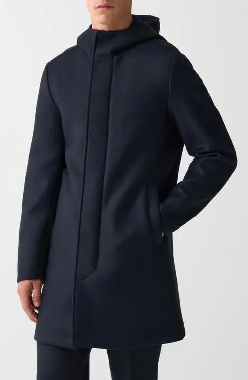 COLMAR Spacer Knit Hooded Coat - Navy Blue