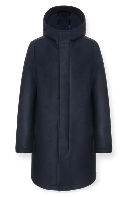 COLMAR Spacer Knit Hooded Coat - Navy Blue