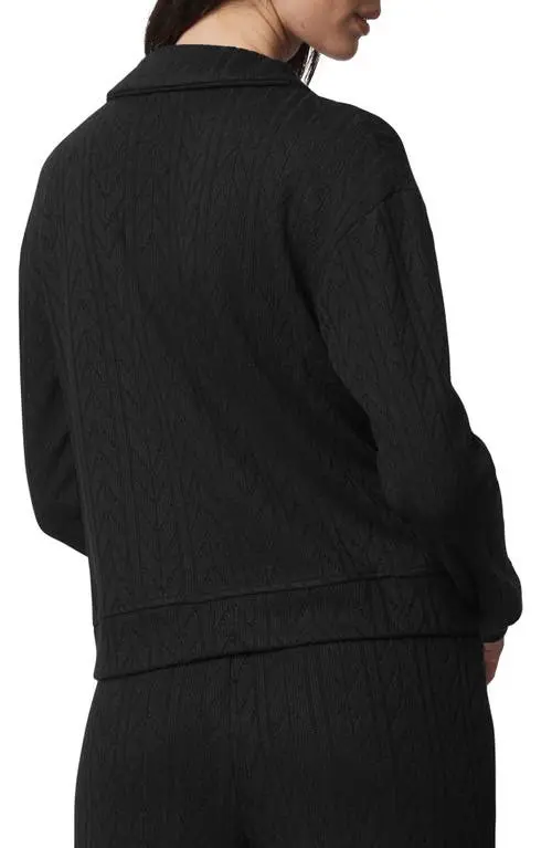 Splendid Sweatersoft Quarter Zip Pullover - Black