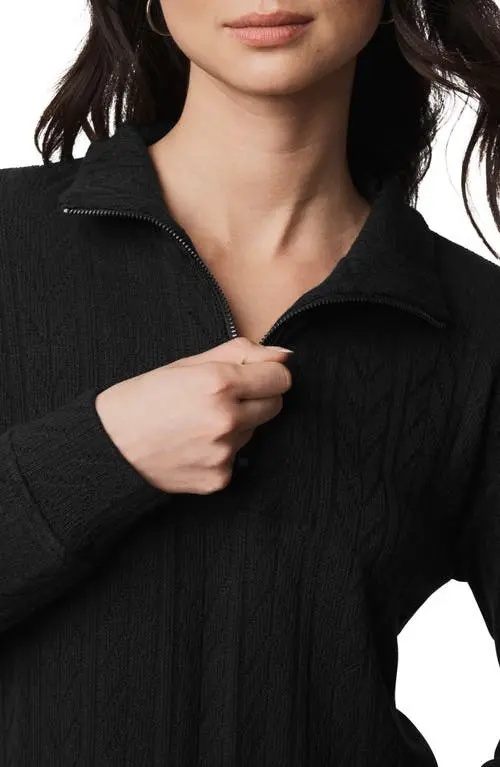 Splendid Sweatersoft Quarter Zip Pullover - Black