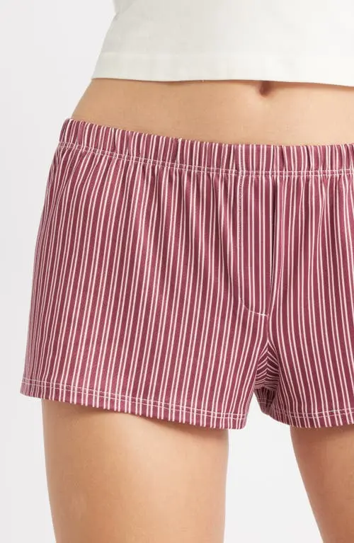 BELLA VENICE Striped Elastic-waist Shorts