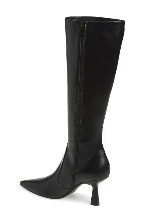 STUART WEITZMAN Pointy Toe Knee High Boots - Black/black