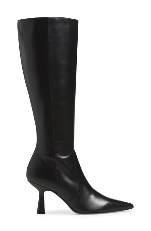 STUART WEITZMAN Pointy Toe Knee High Boots - Black/black