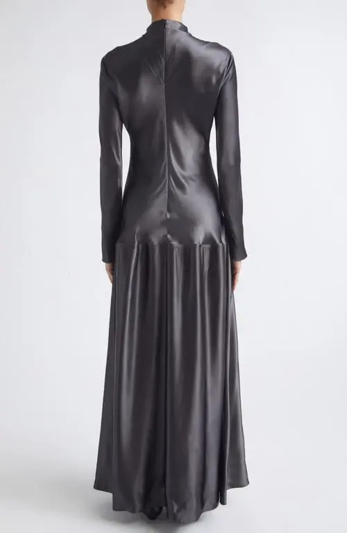 FFORME Mila Bias-cut Long-sleeve Gown - Grey