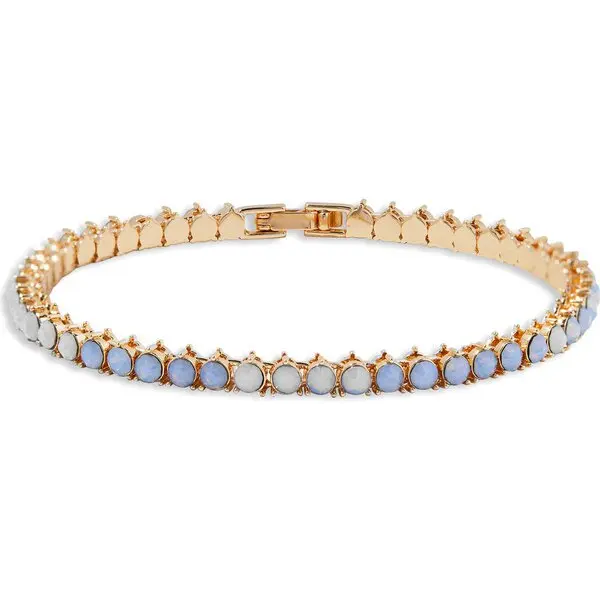 BROOK & YORK Isabella Tennis Bracelet With Blue Cubic Zirconia - Gold
