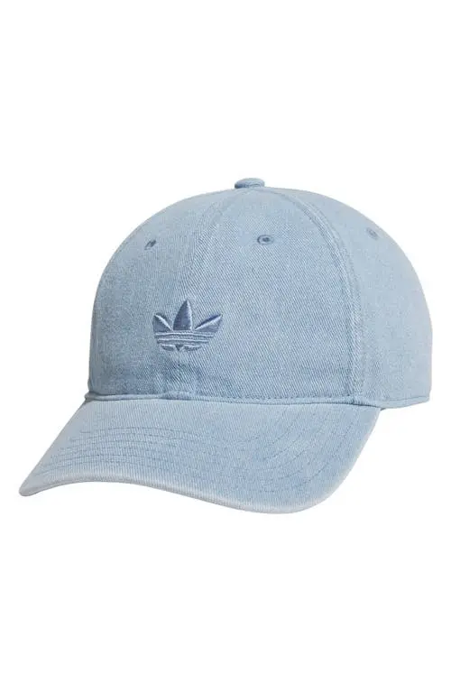 Adidas Trefoil Embroidered Denim Baseball Cap - Light Blue Denim/light Blue