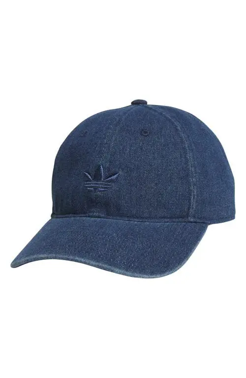 Adidas Trefoil Embroidered Denim Baseball Cap - Medium Blue Denim/blue