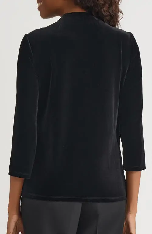 KASPER Wrap Velvet Top