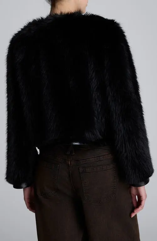 KENNETH COLE Faux Fur & Faux Leather Jacket