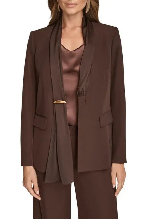 Donna Karan New York Mixed Media One-button Blazer
