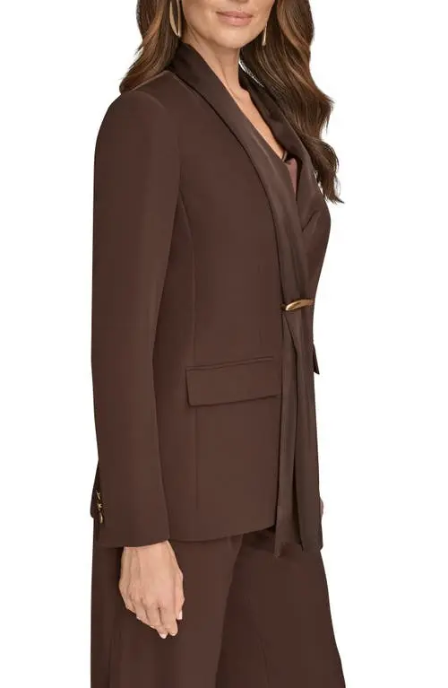 Donna Karan New York Mixed Media One-button Blazer