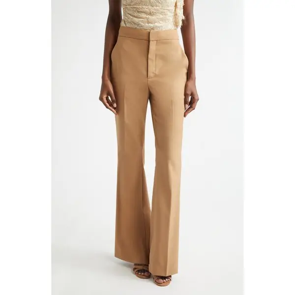 A.L.C. Sophie Ii Flare Wool-blend Pants - Desert Beige