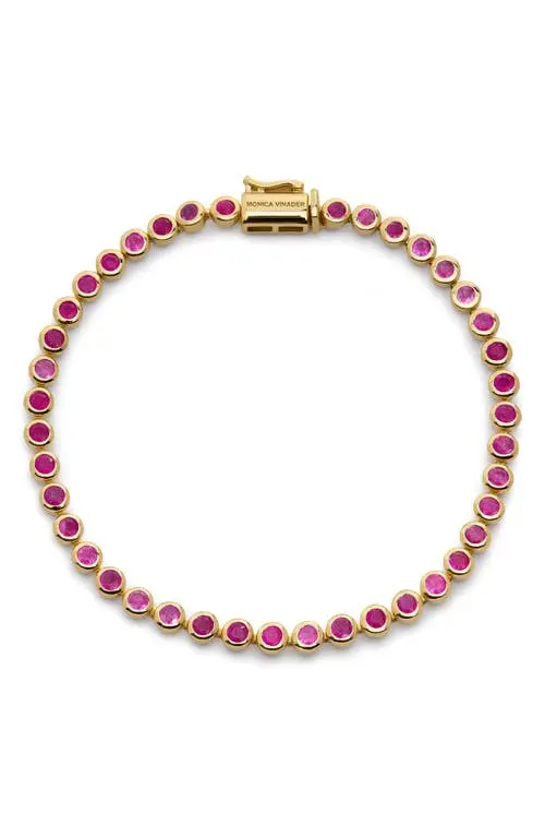 Monica Vinader Pink Quartz Essential Tennis Bracelet - 18k Gold Vermeil/pink Quartz