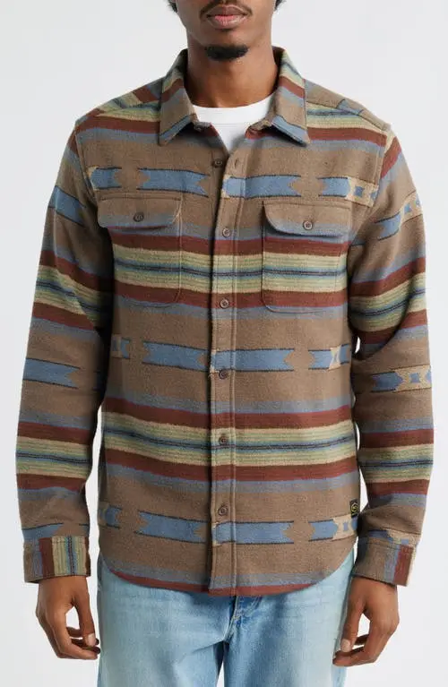 Rvca Dayshift Blanket Stripe Flannel Button-up Shirt
