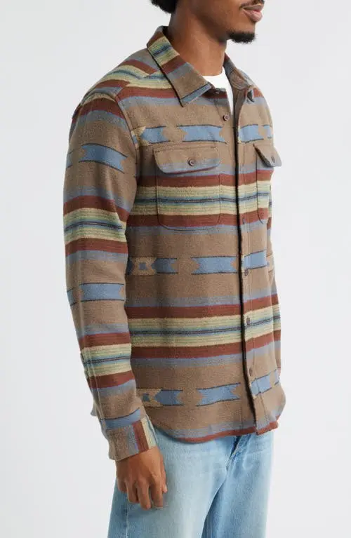 Rvca Dayshift Blanket Stripe Flannel Button-up Shirt