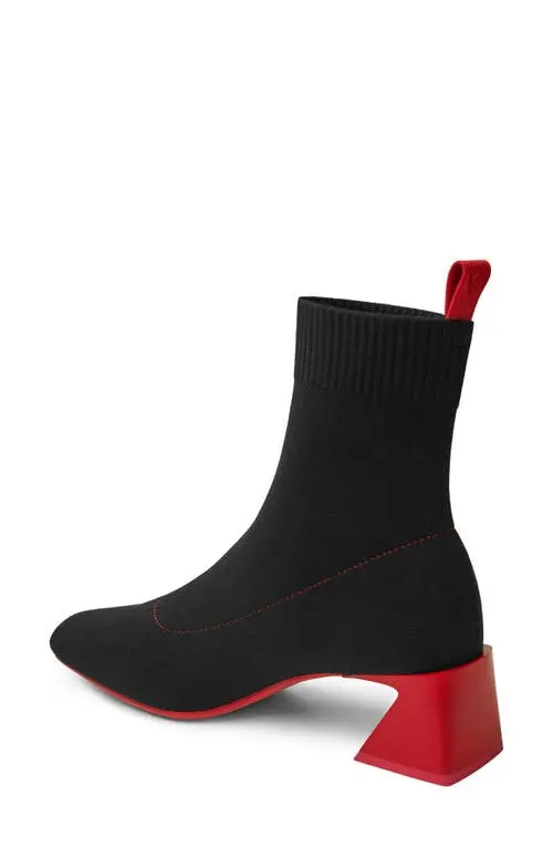 Vivaia Square-toe Heeled Boots - Black/ruby Red
