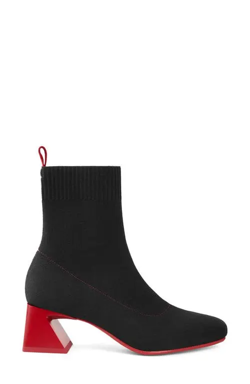 Vivaia Square-toe Heeled Boots - Black/ruby Red