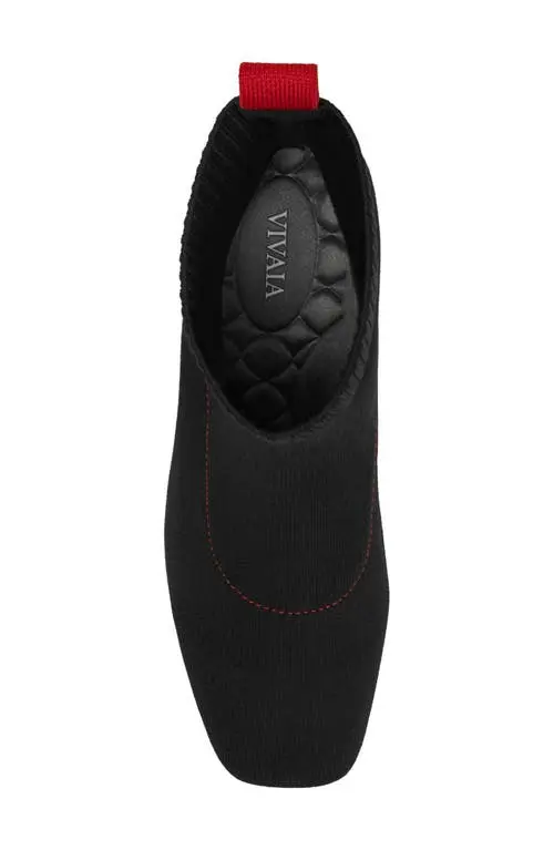 Vivaia Square-toe Heeled Boots - Black/ruby Red