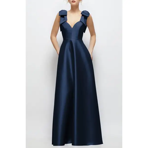 Alfred Sung Bow Detail Ball Gown - Midnight