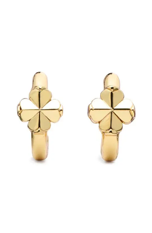 Kate Spade New York Spade Flower Huggie Hoop Earrings - Gold.