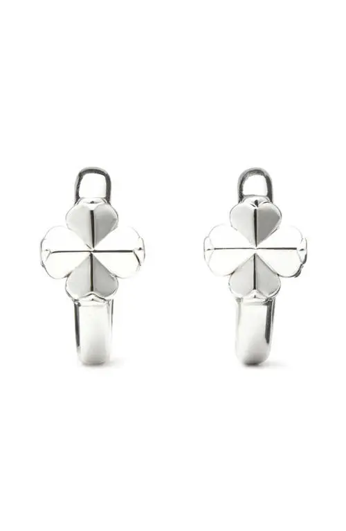 Kate Spade New York Spade Flower Huggie Hoop Earrings - Silver