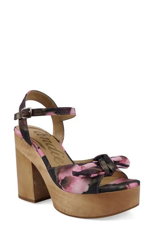 CANDIE'S Knotted Platform Sandal - Black Fabric