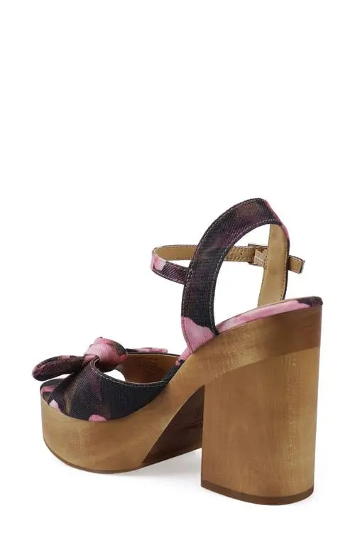 CANDIE'S Knotted Platform Sandal - Black Fabric