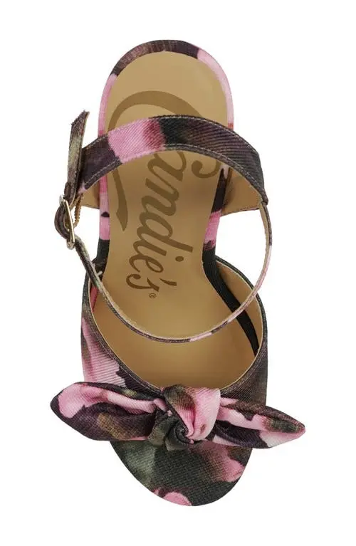CANDIE'S Knotted Platform Sandal - Black Fabric