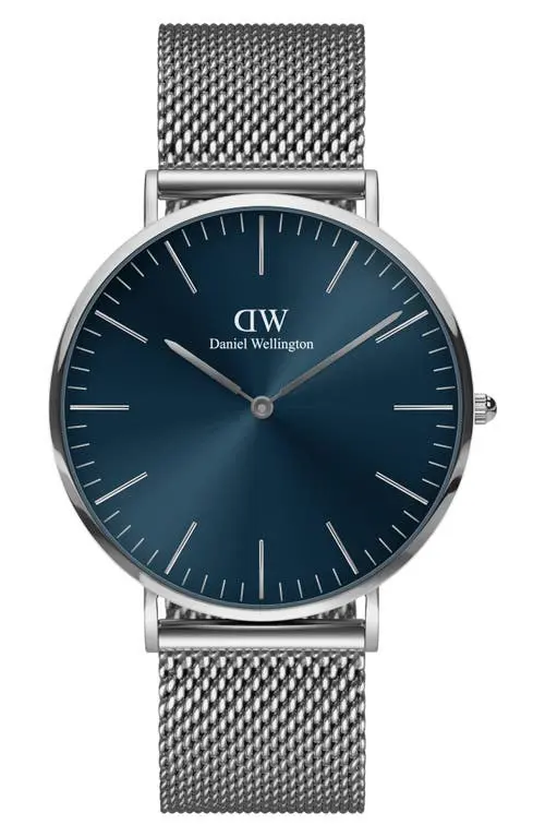DANIEL WELLINGTON Classic Mesh Strap Watch - Silver