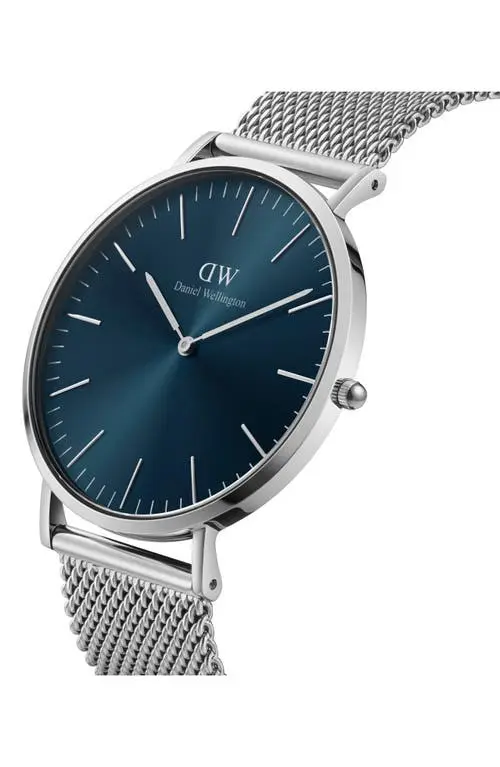 DANIEL WELLINGTON Classic Mesh Strap Watch - Silver