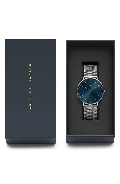 DANIEL WELLINGTON Classic Mesh Strap Watch - Silver