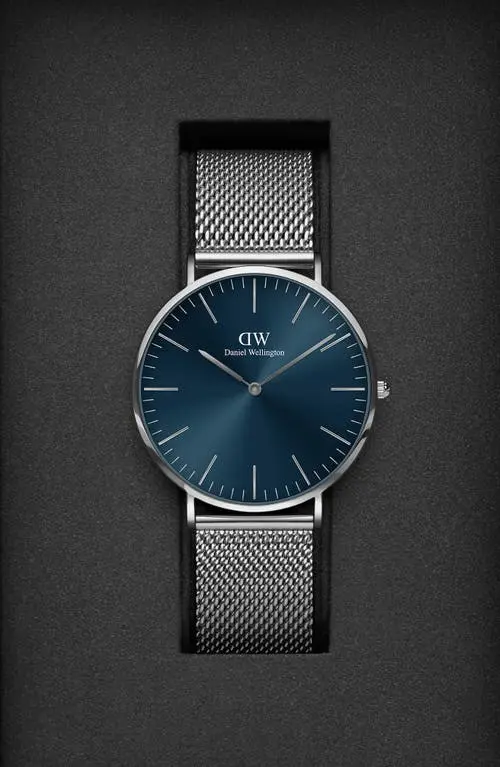DANIEL WELLINGTON Classic Mesh Strap Watch - Silver