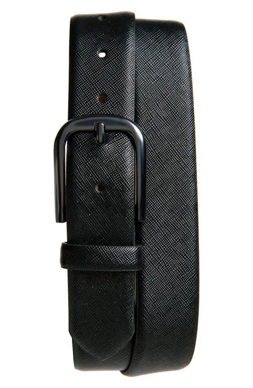 Nordstrom Waylen Saffiano Leather Belt - Black