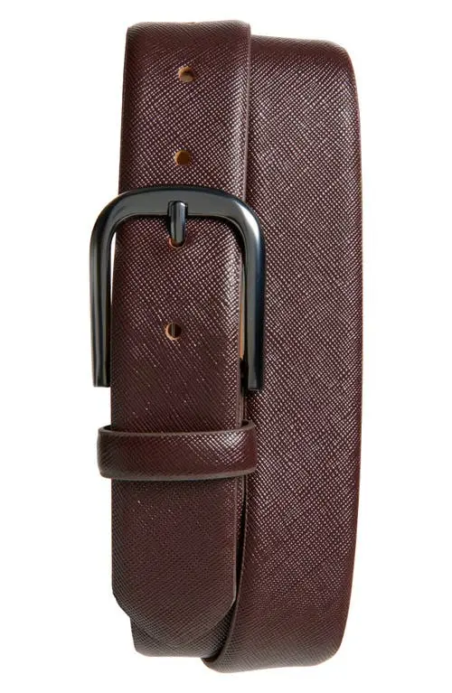 Nordstrom Waylen Saffiano Leather Belt - Brown