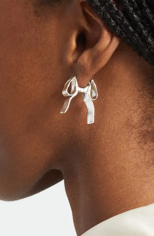 SHANA CAVE Small Bow Hoop Earrings