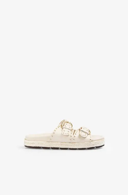 SCALPERS Studded Buckle Flat Sandals