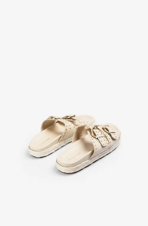 SCALPERS Studded Buckle Flat Sandals