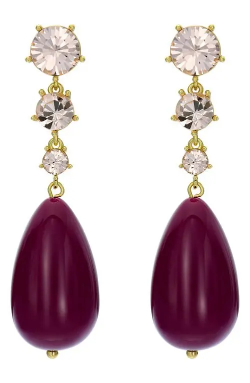 Ted Baker London Pearsti Crystal Drop Earrings - Gold Tone/plum