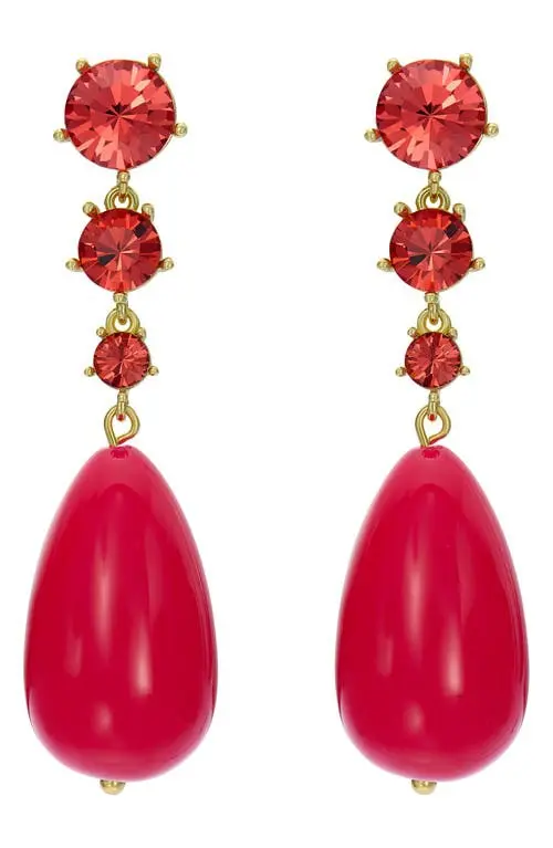 Ted Baker London Pearsti Crystal Drop Earrings - Gold Tone/ruby/hot Pink