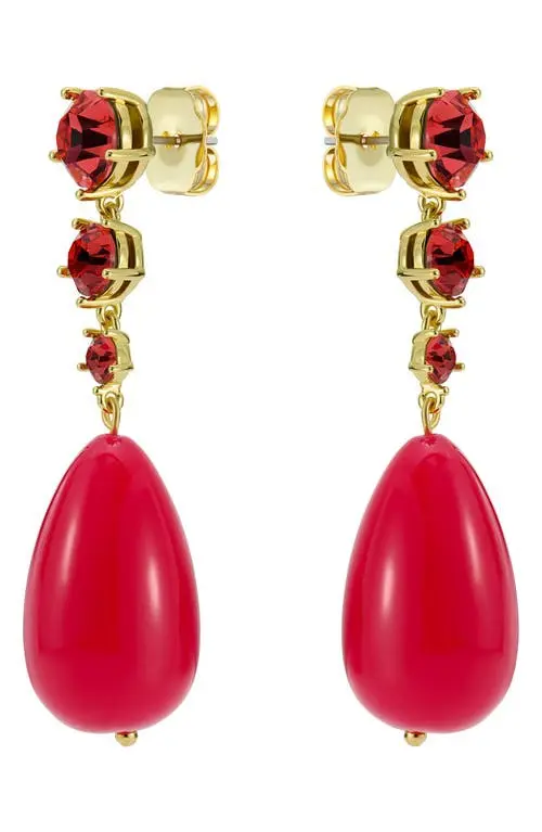 Ted Baker London Pearsti Crystal Drop Earrings - Gold Tone/ruby/hot Pink