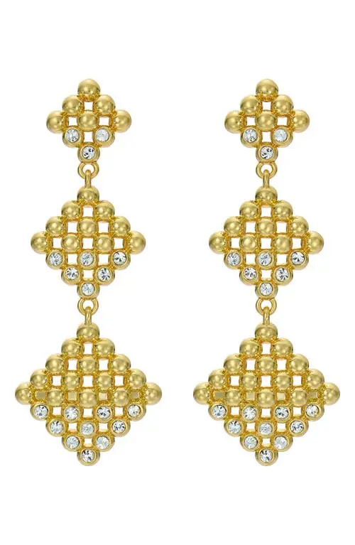 Ted Baker London Boa Crystal Bobble Diamond Drop Earrings - Gold Tone/clear Crystal