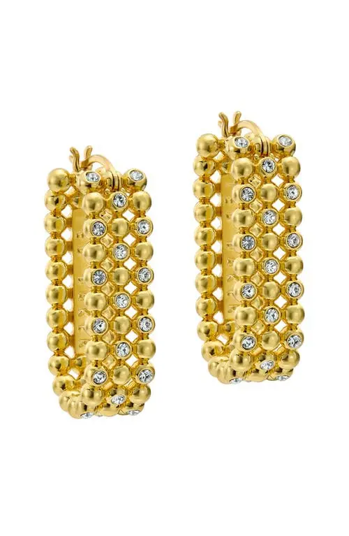 Ted Baker London Crystal Bobble Hoop Earrings - Gold Tone/clear Crystal